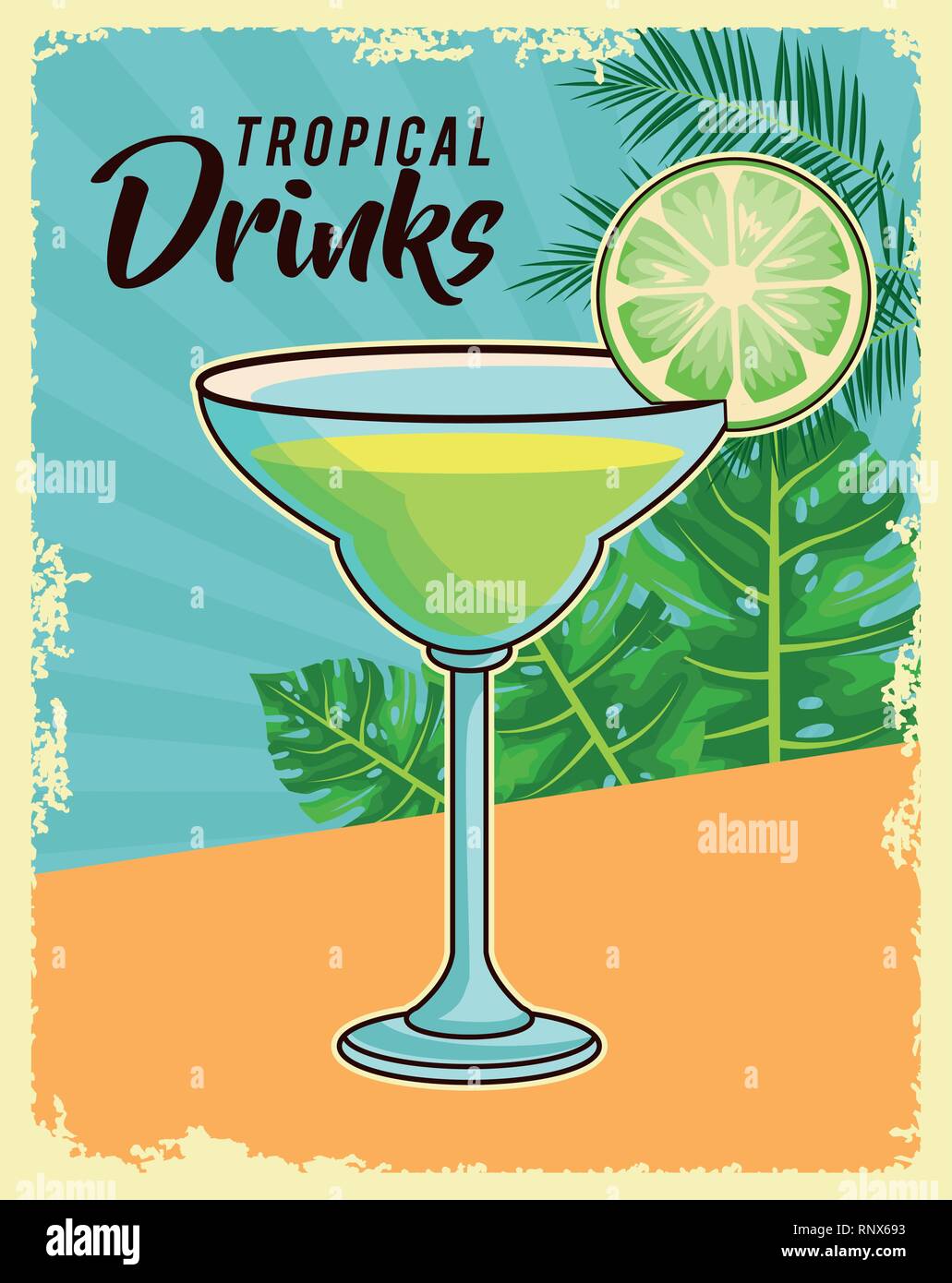 tropical cocktail poster Stock Vector Image & Art - Alamy