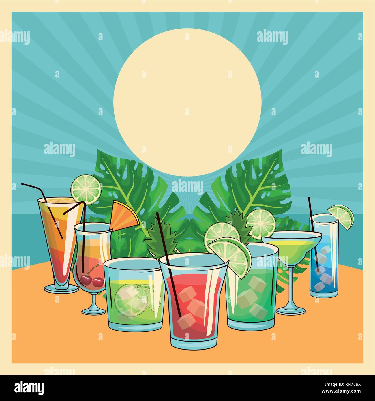 tropical cocktail poster Stock Vector Image & Art - Alamy