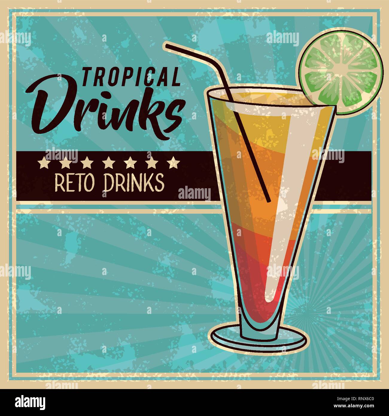 tropical cocktail poster Stock Vector Image & Art - Alamy