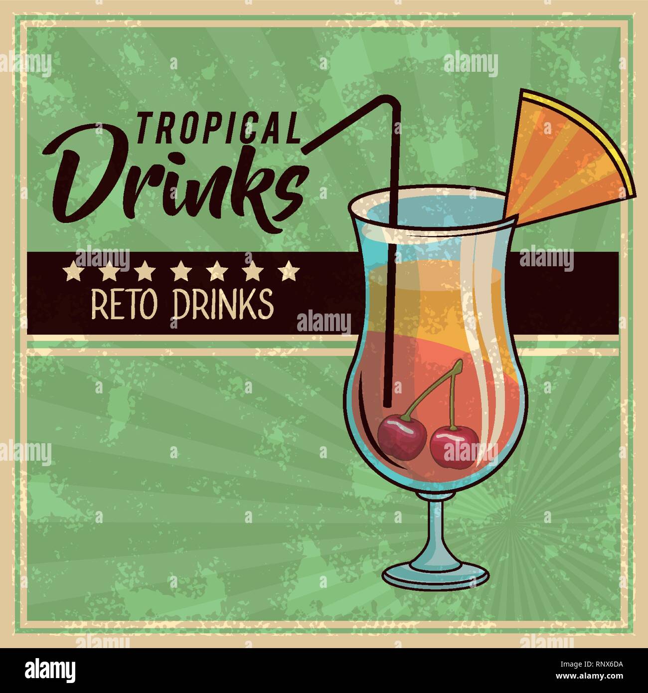 tropical cocktail poster Stock Vector Image & Art - Alamy