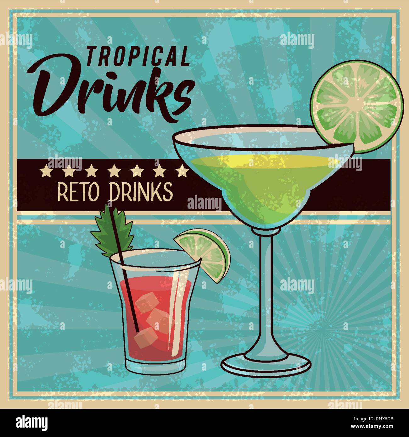 tropical cocktail poster Stock Vector Image & Art - Alamy