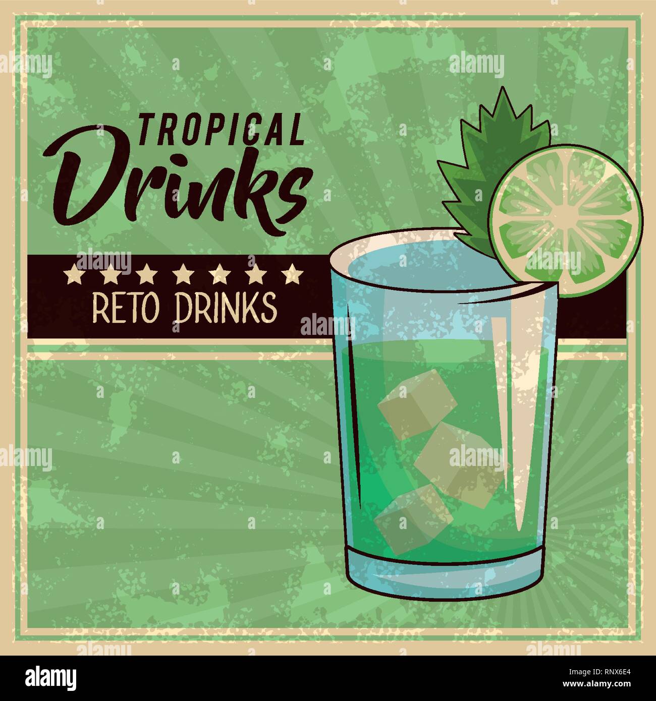 tropical cocktail poster Stock Vector Image & Art - Alamy