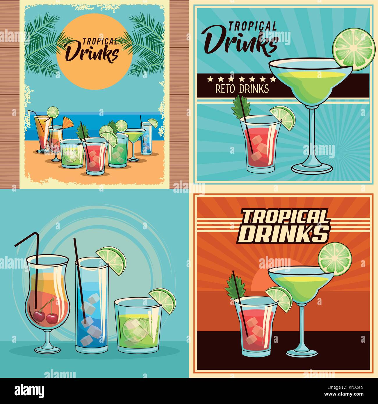 tropical cocktails poster Stock Vector Image & Art - Alamy