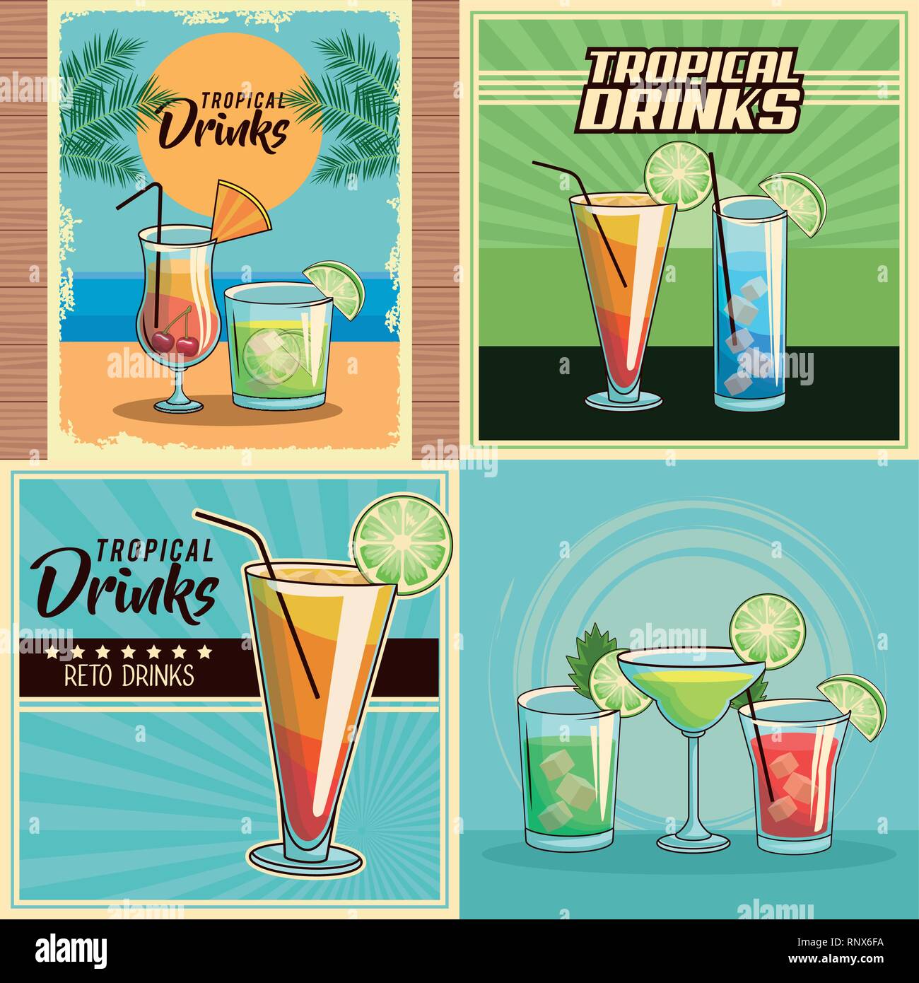 Rum cocktails caribbean Stock Vector Images - Alamy