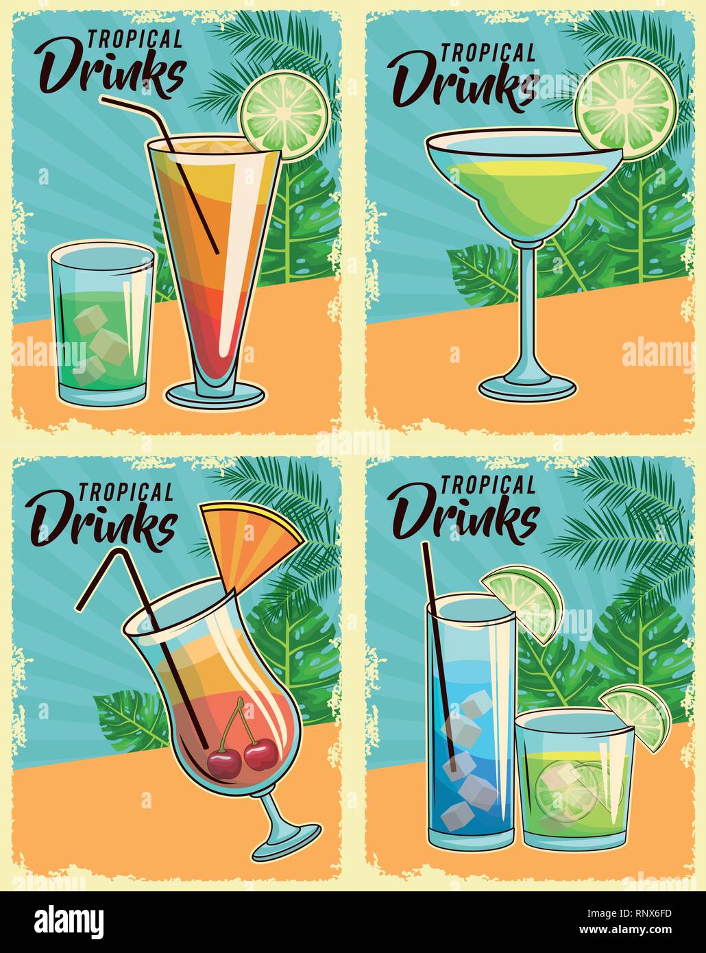 Rum cocktails caribbean Stock Vector Images - Alamy