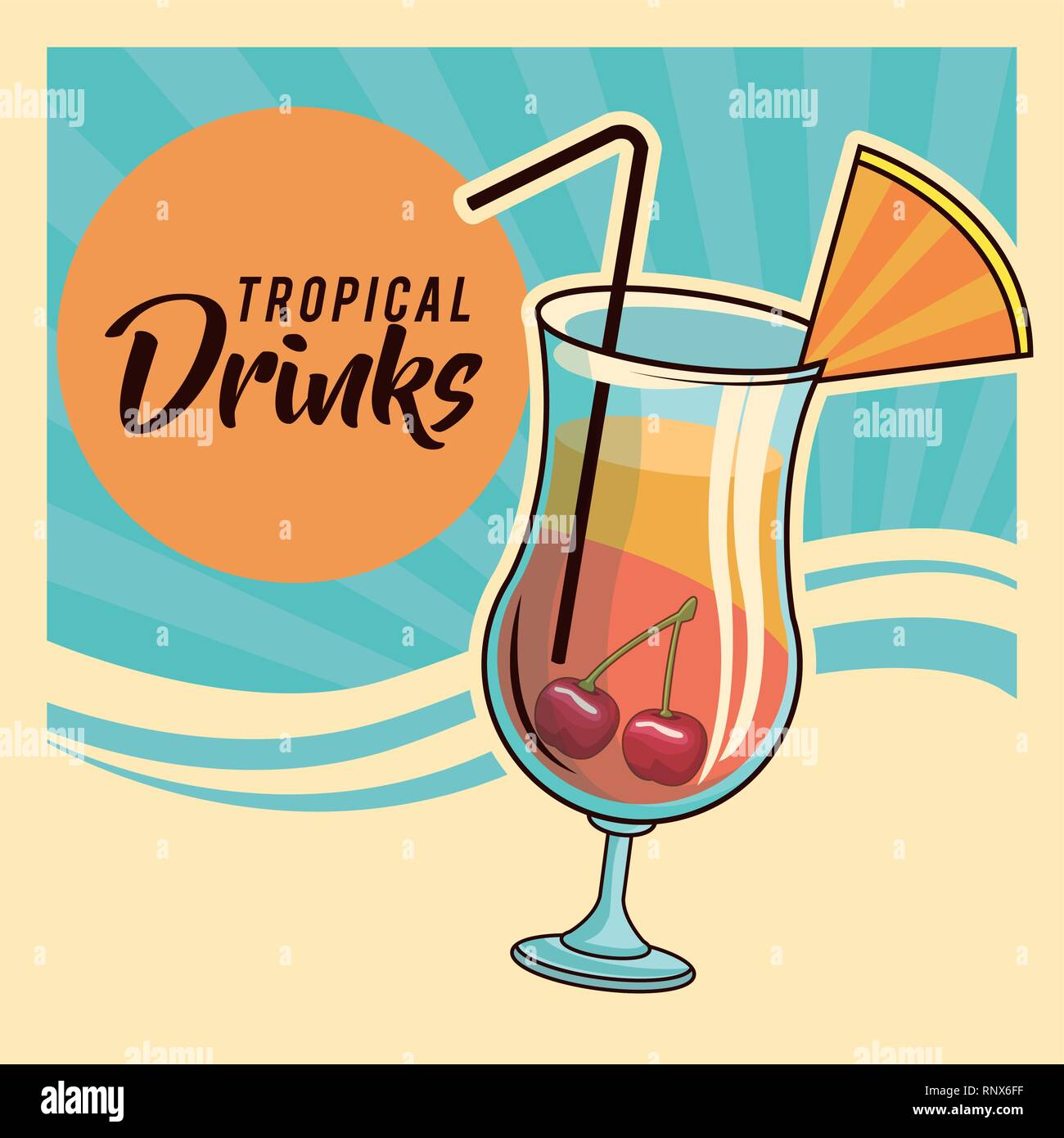 tropical cocktail poster Stock Vector Image & Art - Alamy