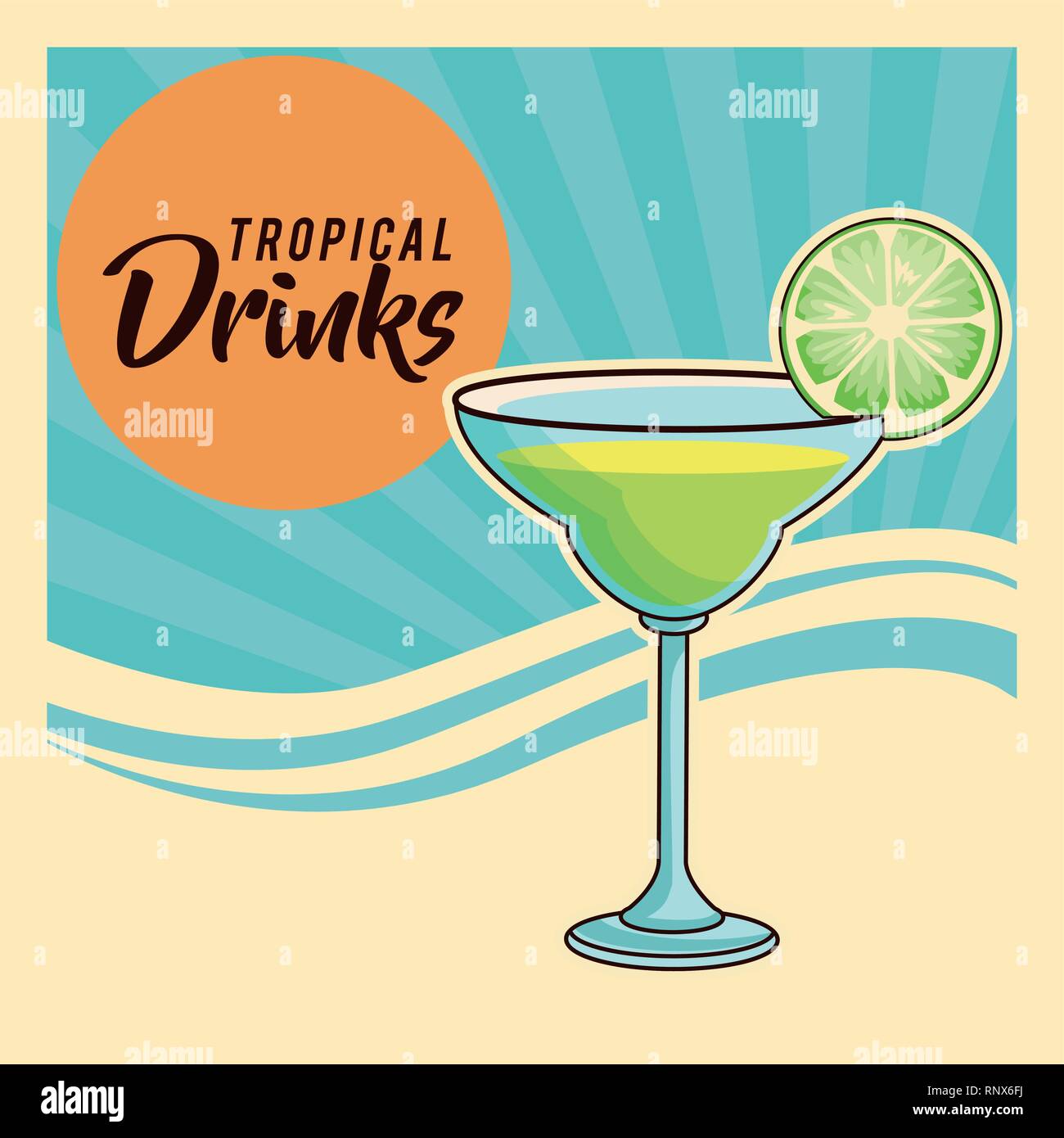 tropical cocktail poster Stock Vector Image & Art - Alamy
