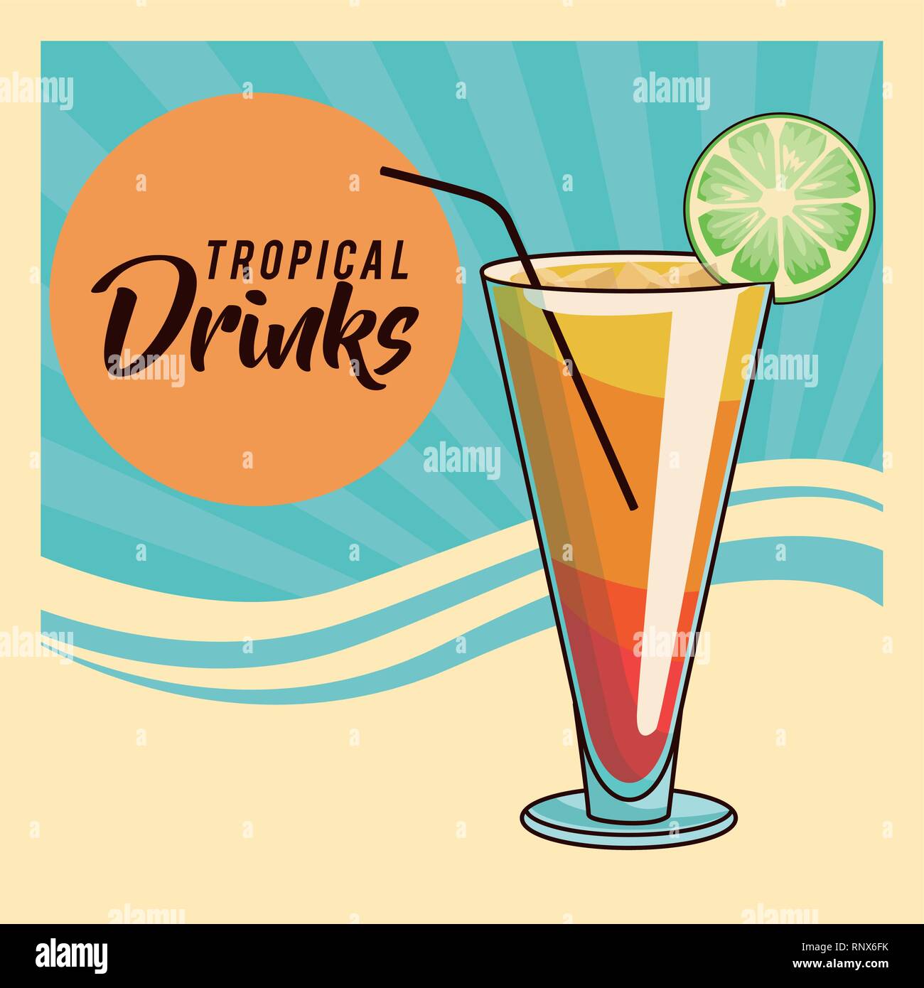tropical cocktail poster Stock Vector Image & Art - Alamy
