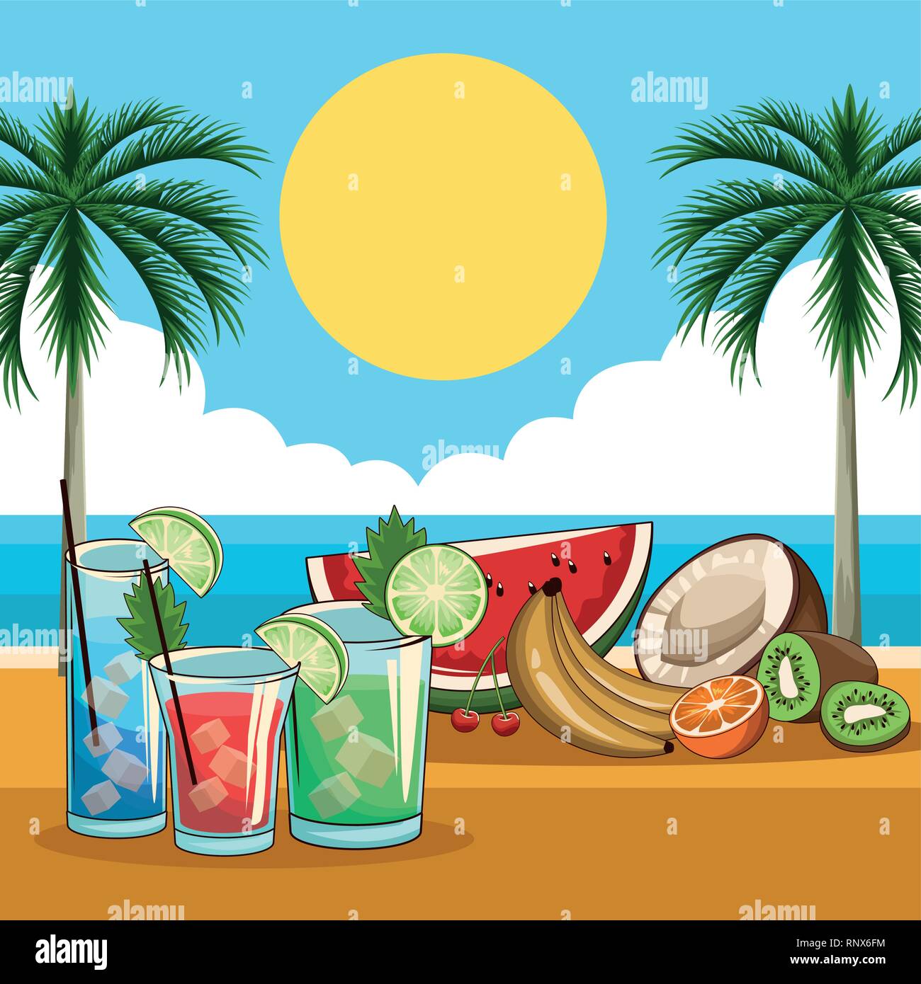 tropical cocktail drinks Stock Vector Image & Art - Alamy