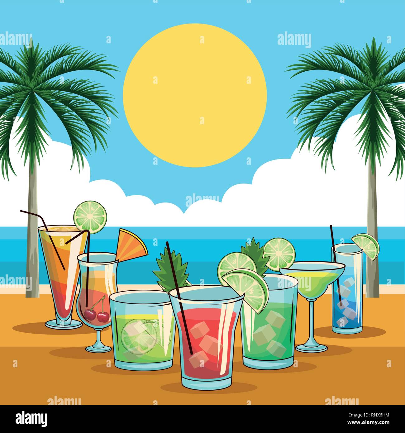 tropical cocktail drinks Stock Vector Image & Art - Alamy
