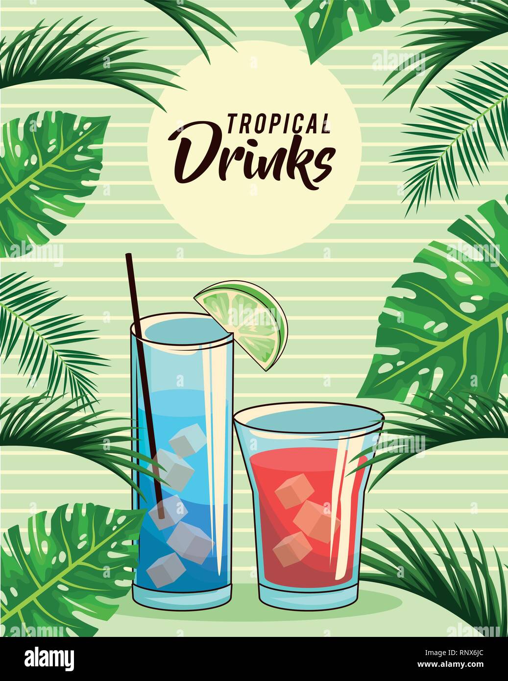 tropical cocktail drinks poster Stock Vector Image & Art - Alamy