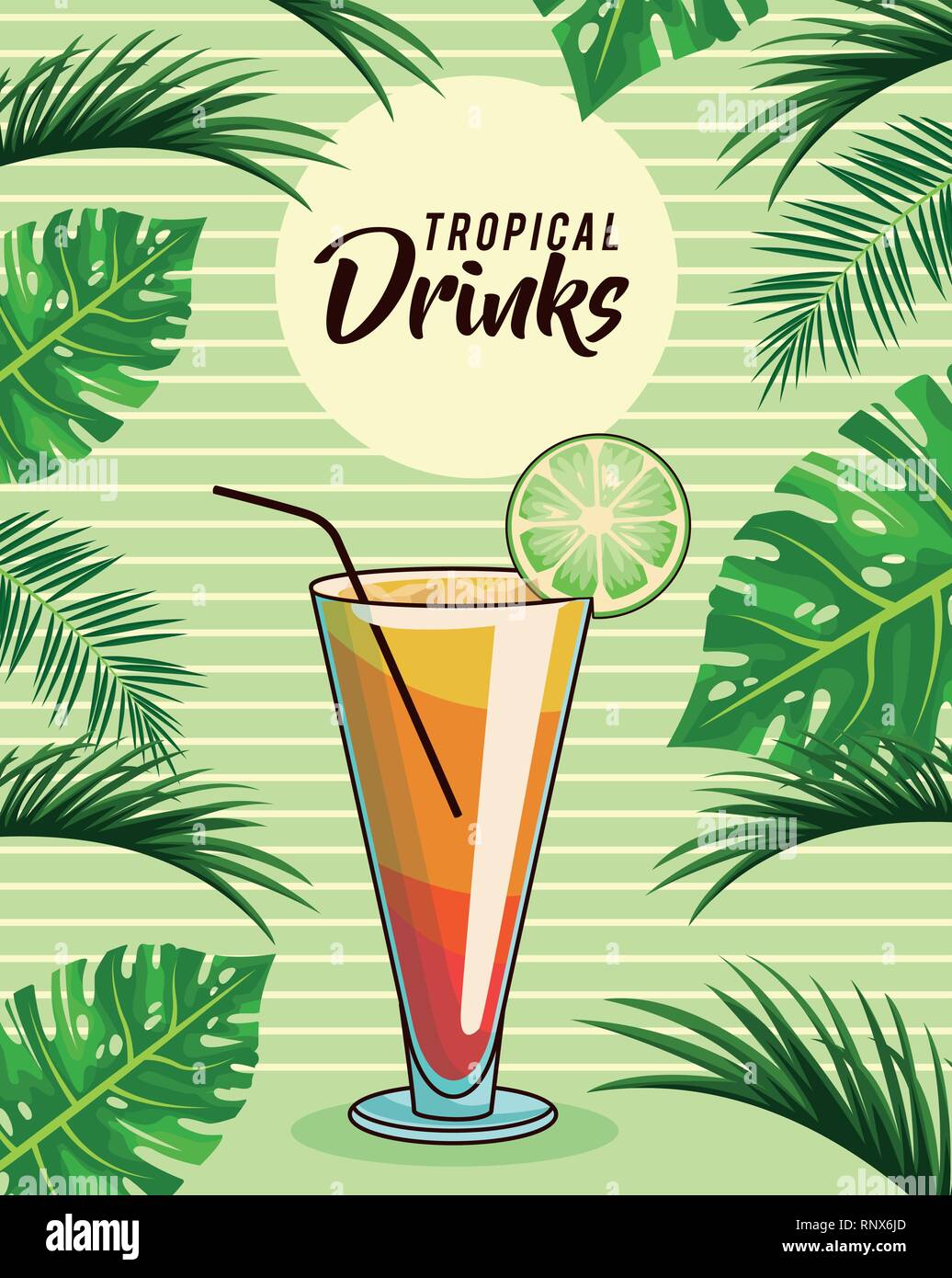 tropical cocktail drink poster Stock Vector Image & Art - Alamy