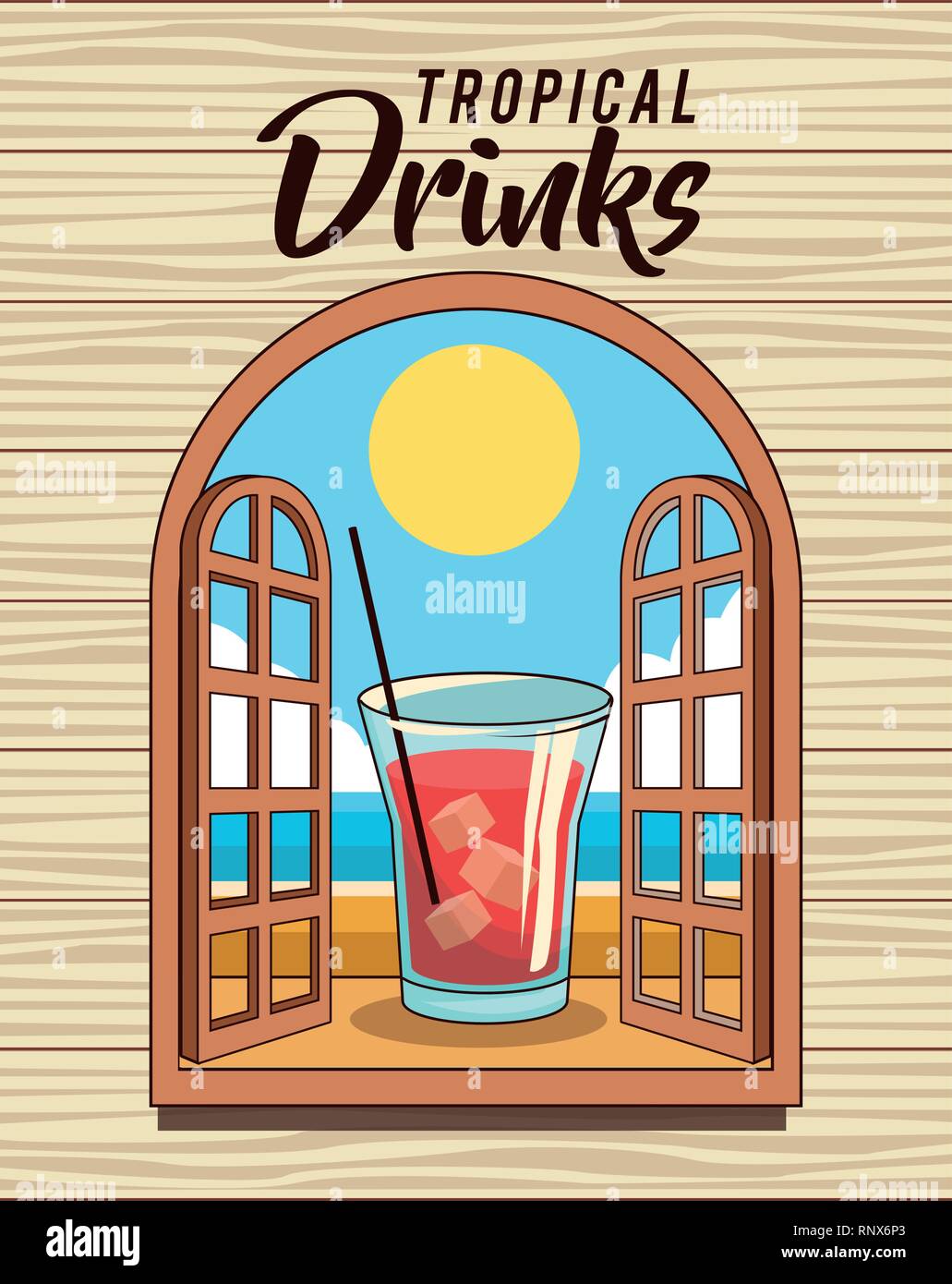 tropical cocktail drink poster Stock Vector Image & Art - Alamy