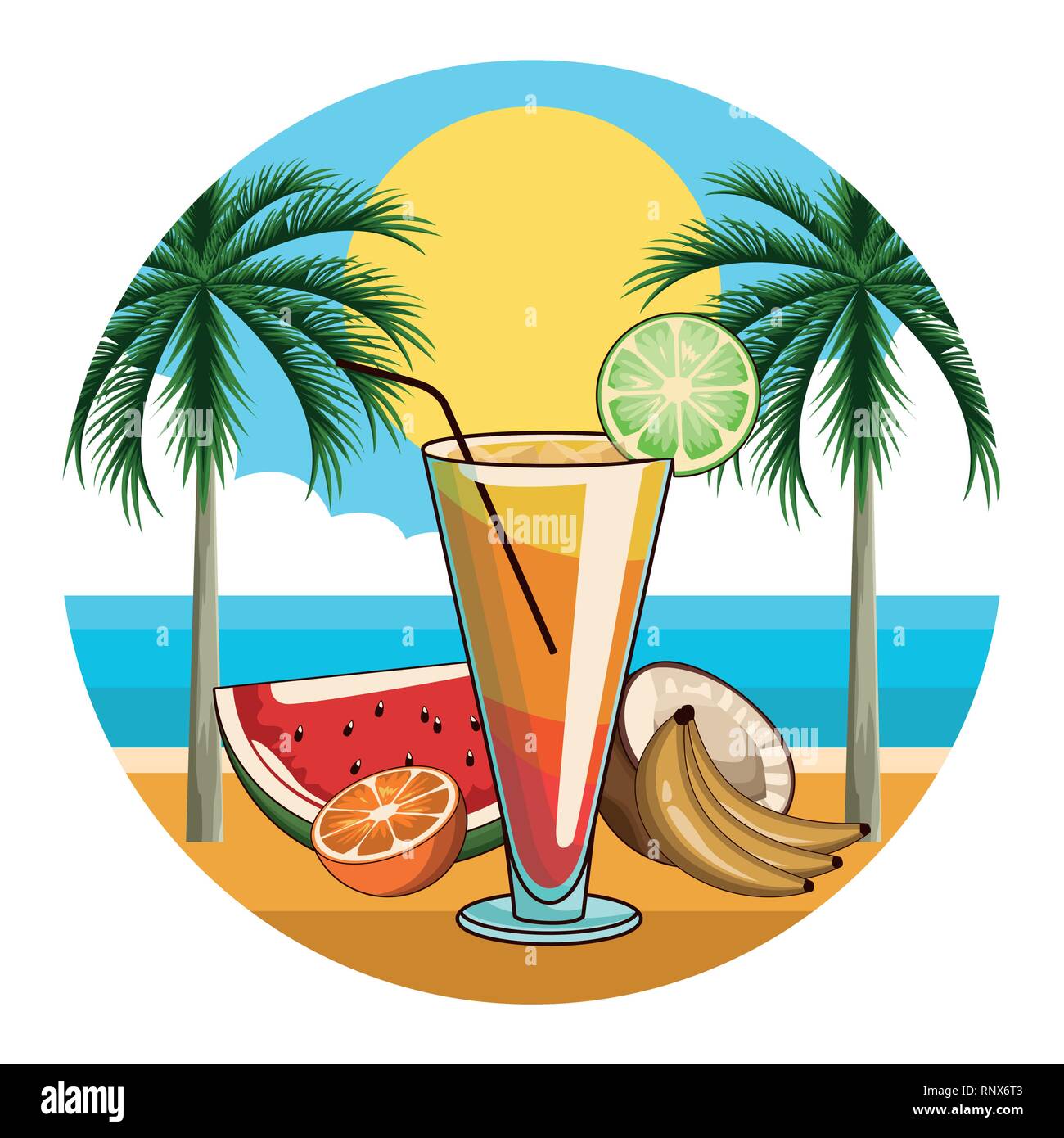 tropical cocktail drink icon Stock Vector Image & Art - Alamy