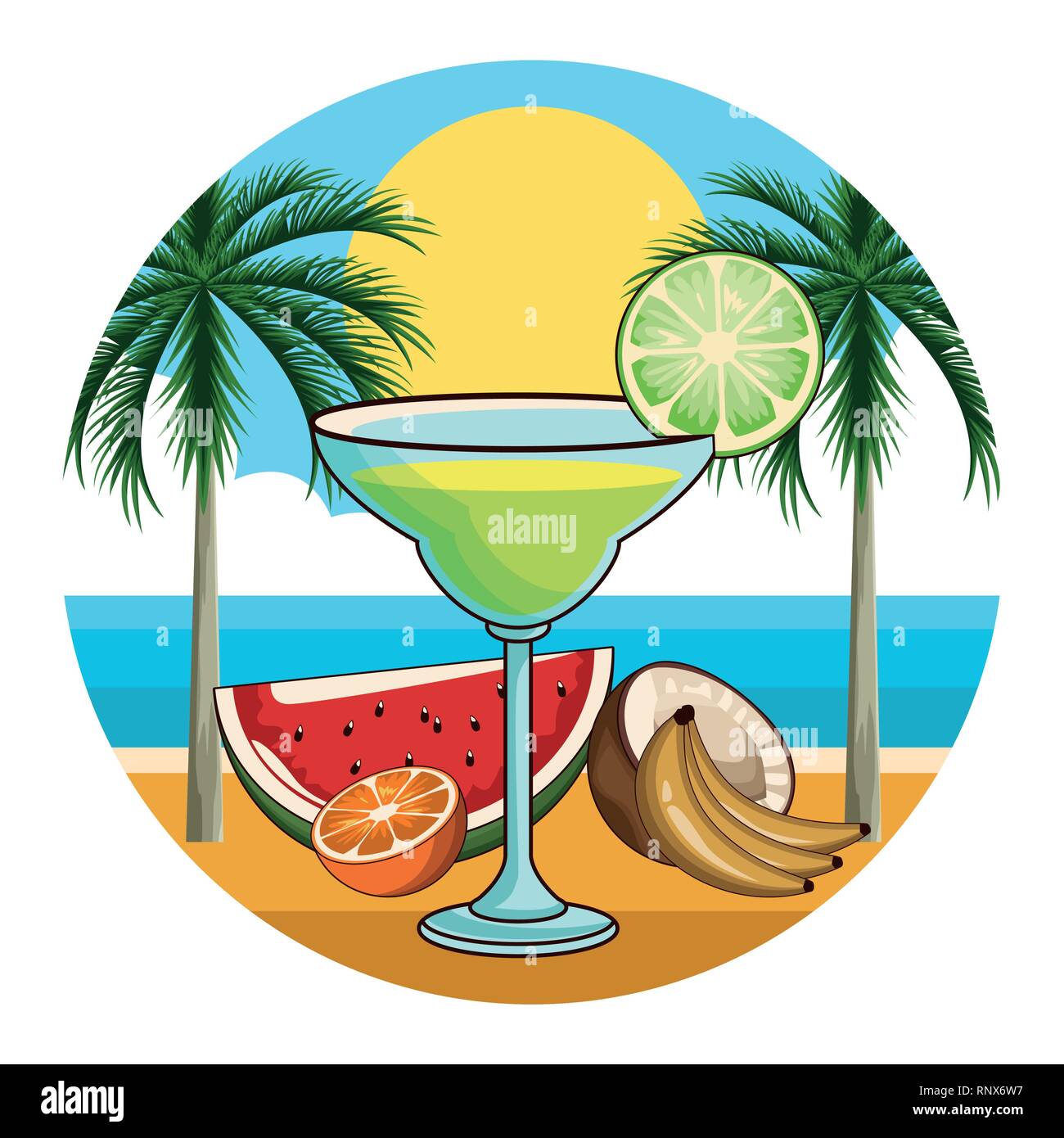 tropical cocktail drink icon Stock Vector Image & Art - Alamy