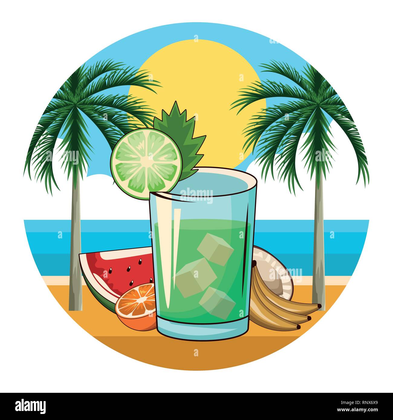 tropical cocktail drink icon Stock Vector Image & Art - Alamy