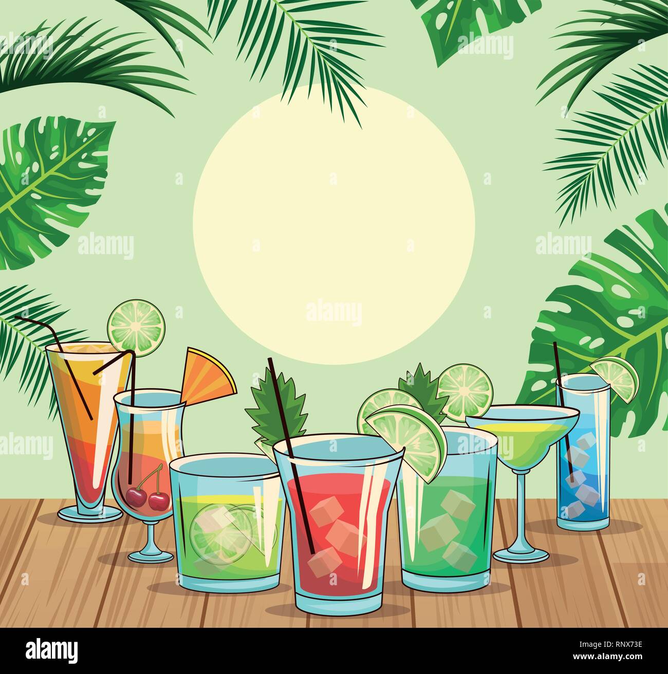 tropical cocktail drinks Stock Vector Image & Art - Alamy