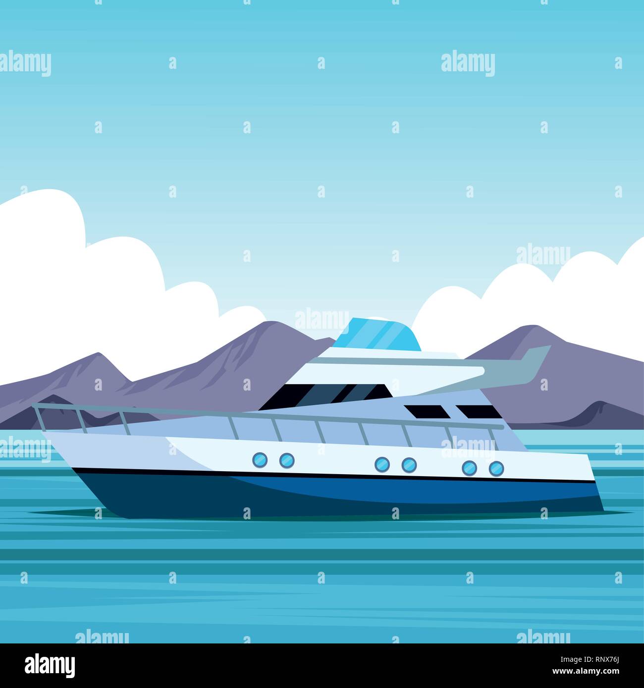 yacht boat cartoon Stock Vector Image & Art - Alamy