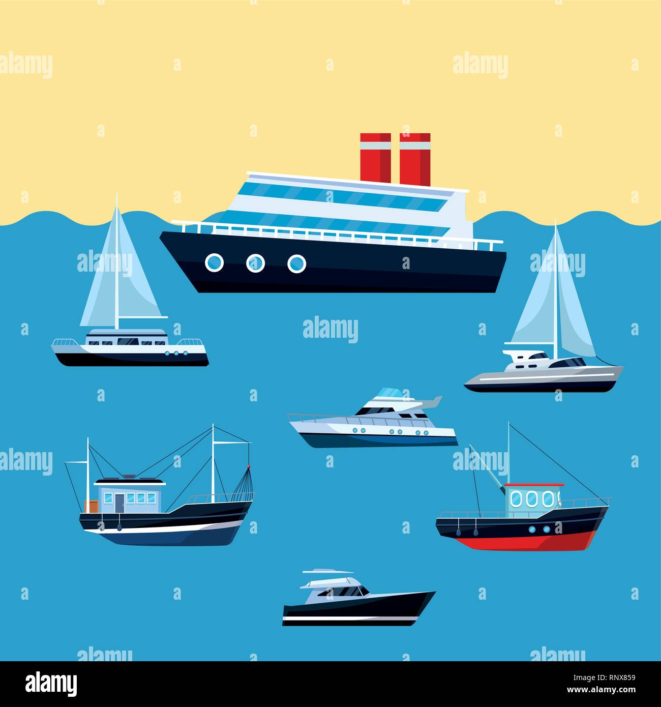 boat collection set Stock Vector Image & Art - Alamy