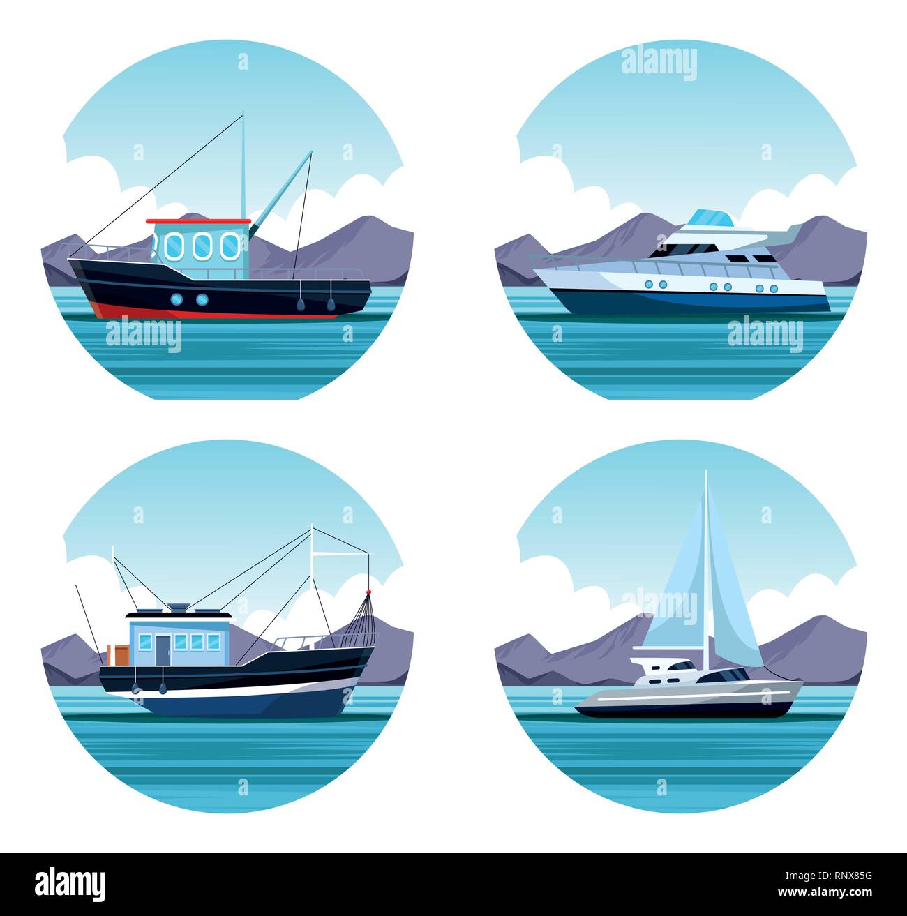 boat collection icon set Stock Vector Image & Art - Alamy