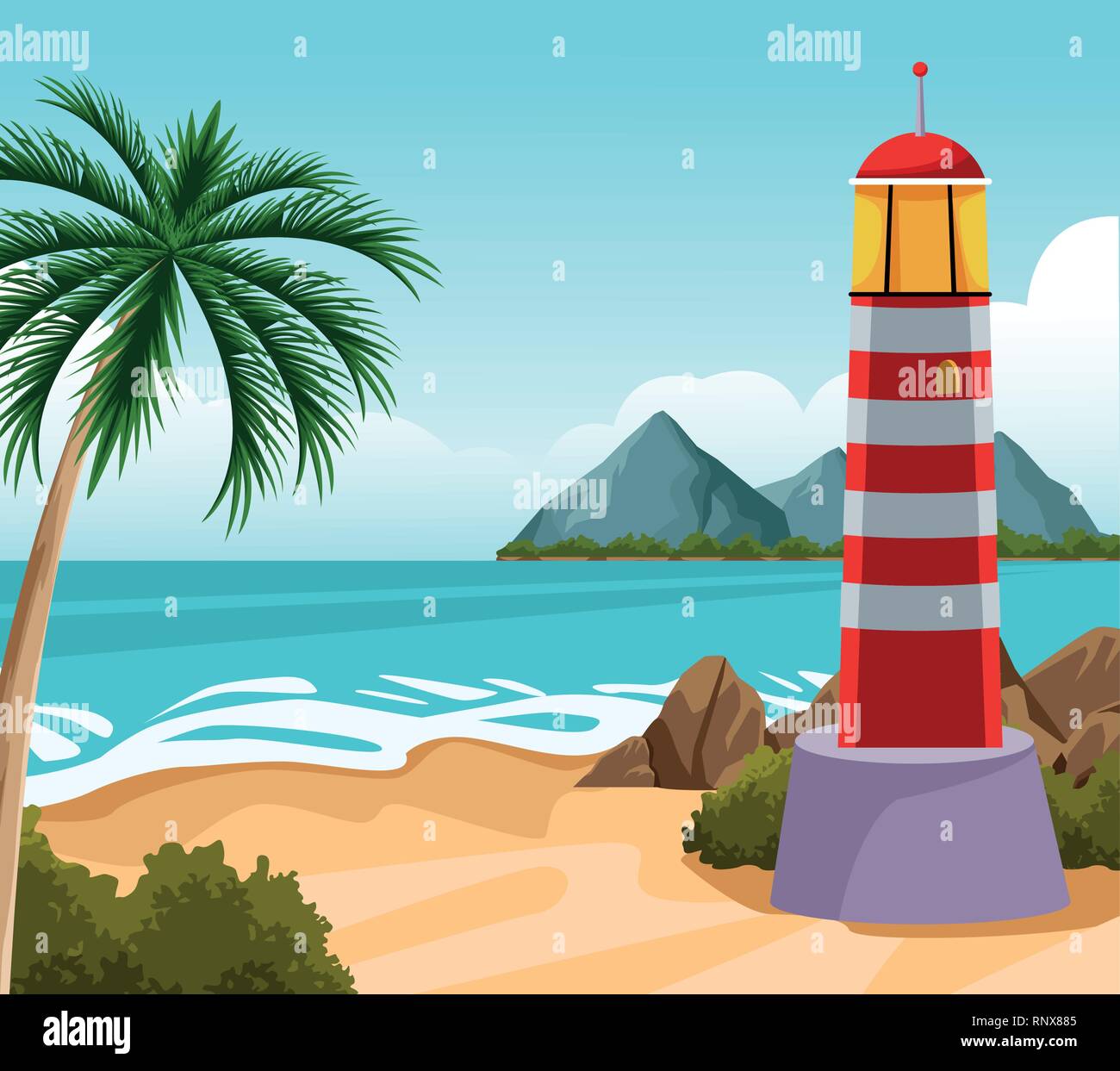 Nautical cartoon scenery hi-res stock photography and images - Alamy