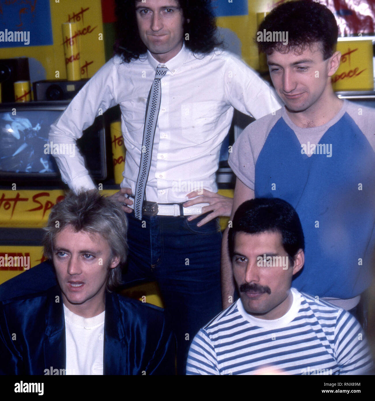 Roger Taylor, Brian May, John Deacon and Freddie Mercury of Queen ...