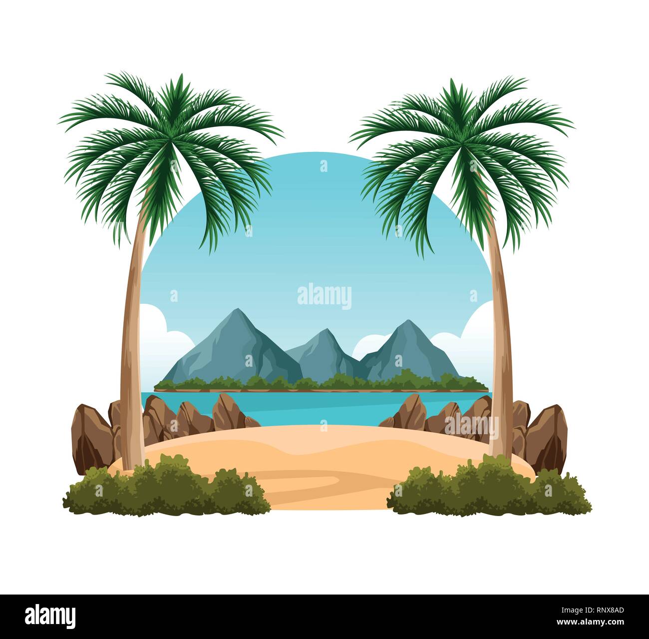 seashore landscape cartoon Stock Vector Image & Art - Alamy