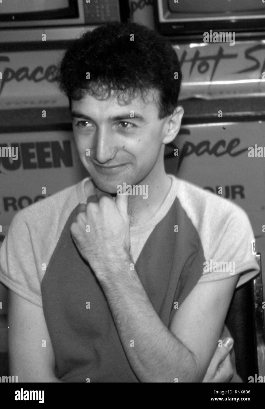 John Deacon of Queen attend Queen Press Conference for "Hot Space" at ...
