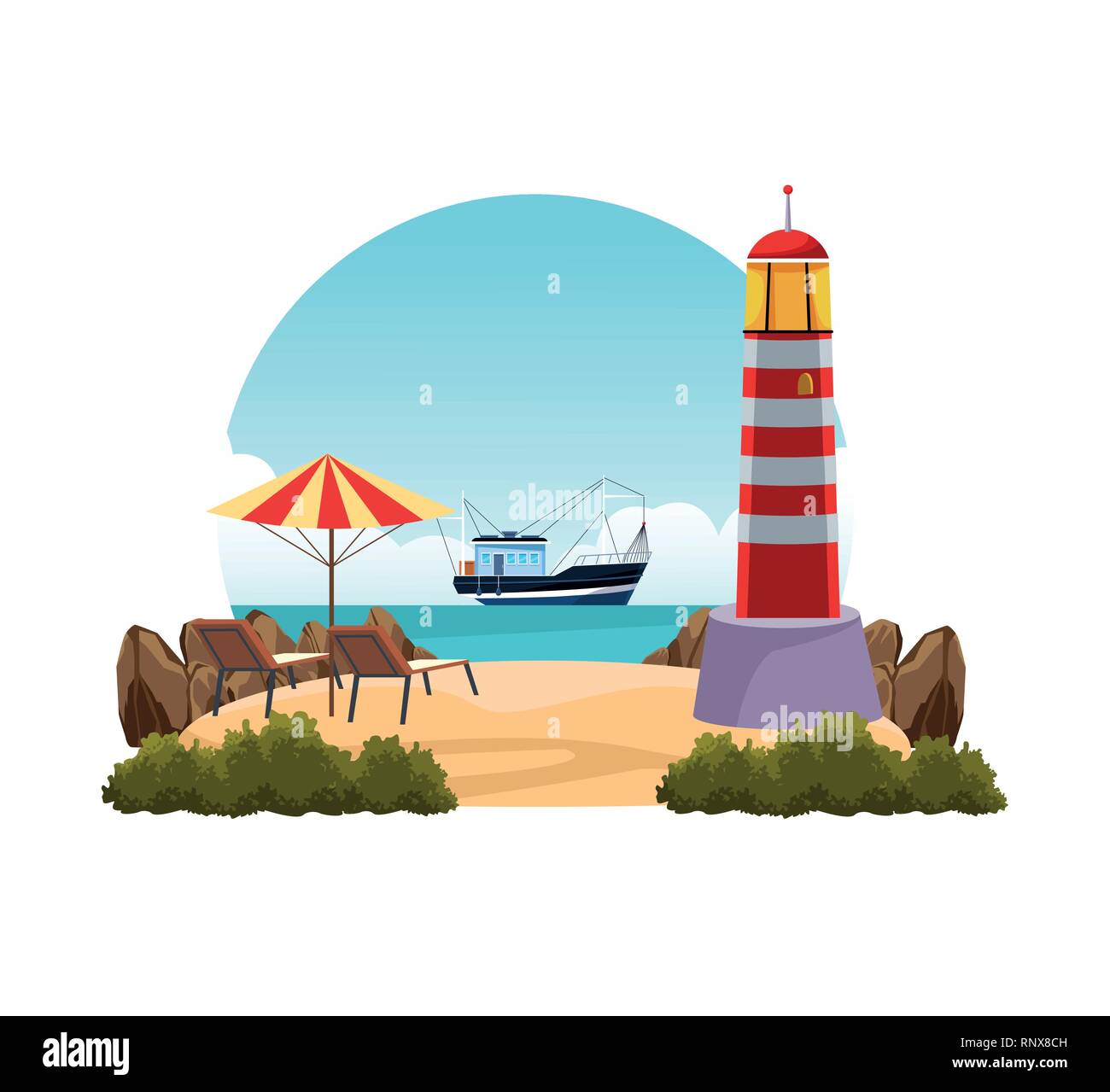 seashore landscape cartoon Stock Vector Image & Art - Alamy