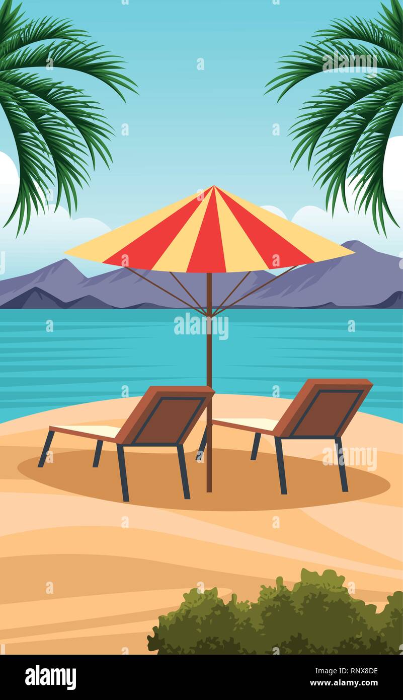 seashore landscape cartoon Stock Vector Image & Art - Alamy