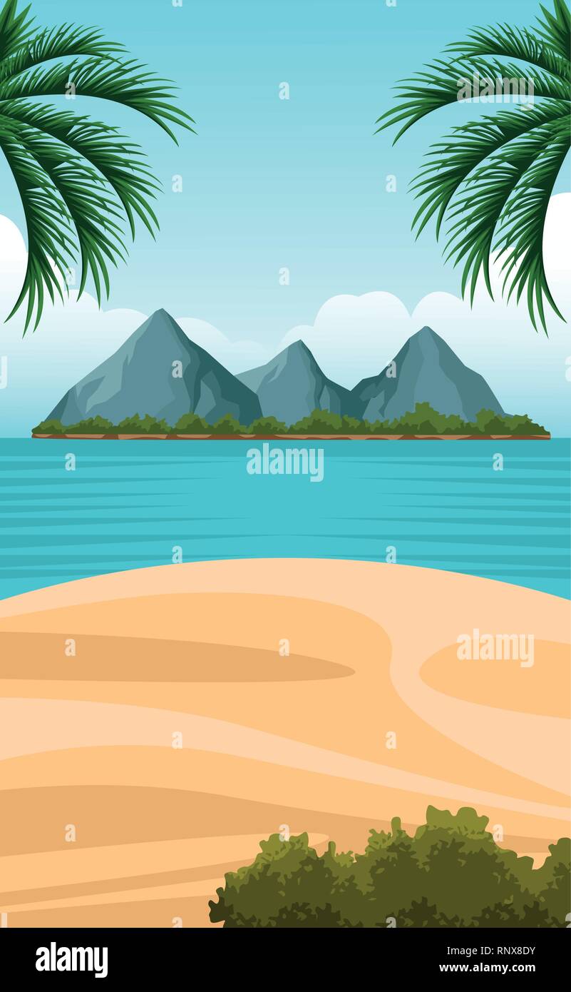 seashore landscape cartoon Stock Vector Image & Art - Alamy