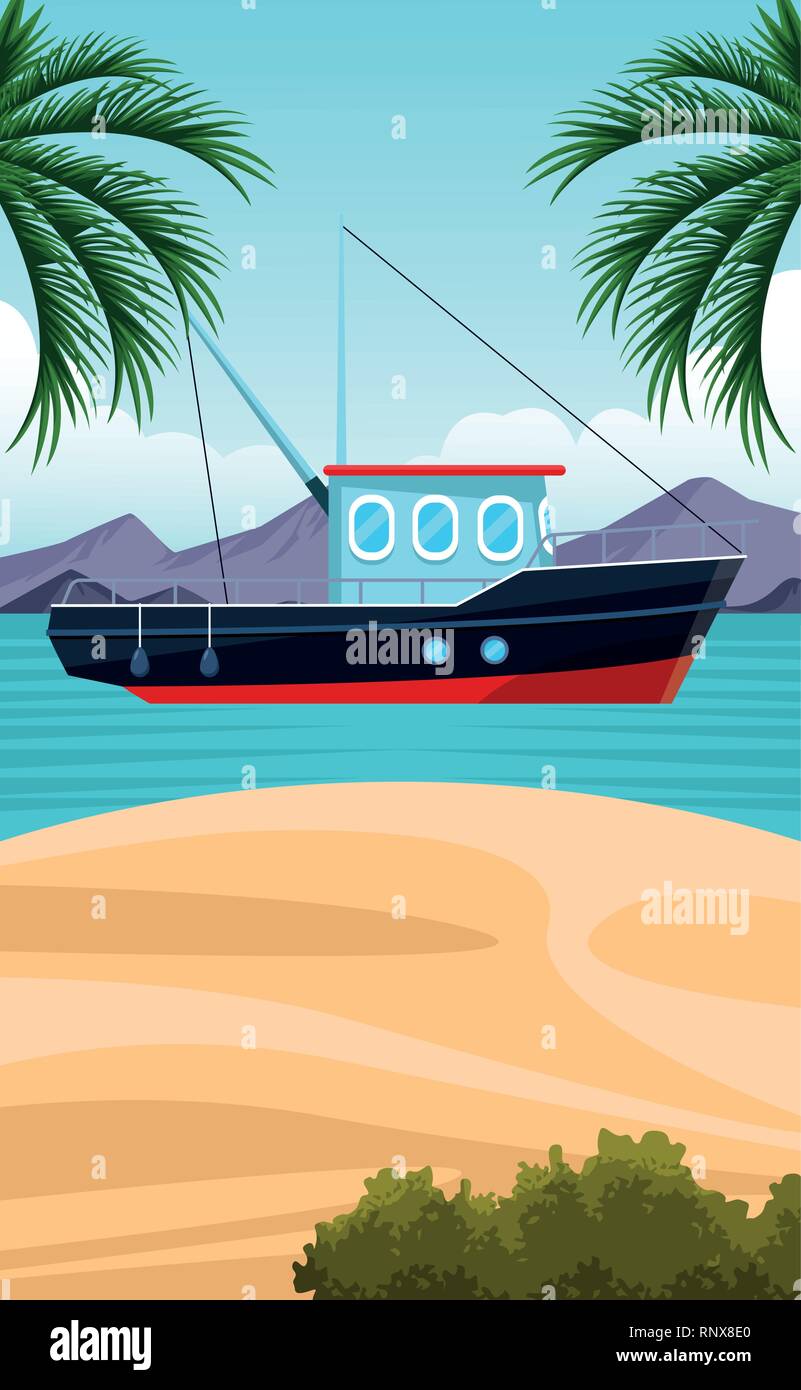 Beautiful panoramic landscape seashore Stock Vector Images - Alamy