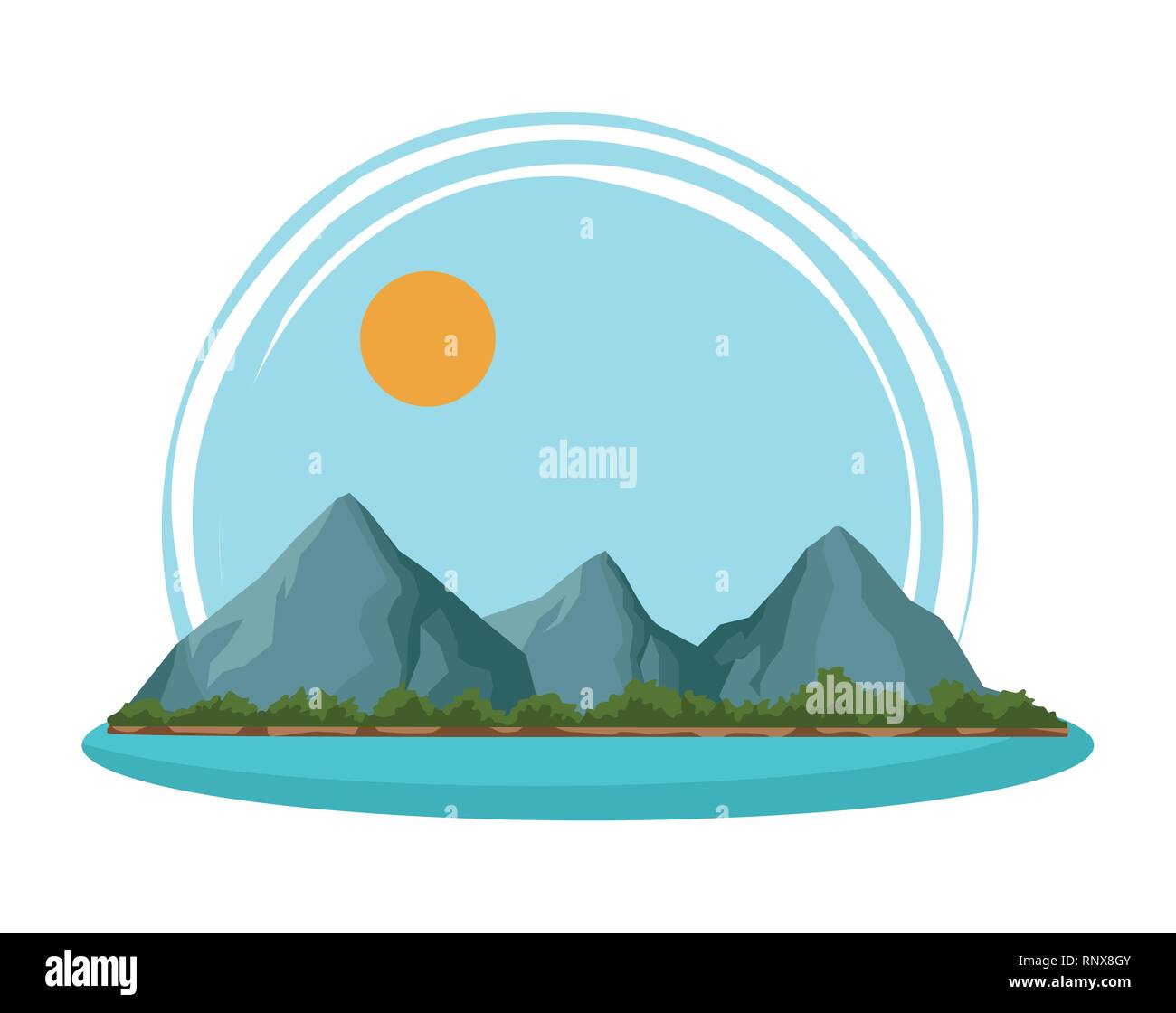 Panoramic view beautiful mountains landscape Cut Out Stock Images & Pictures - Alamy