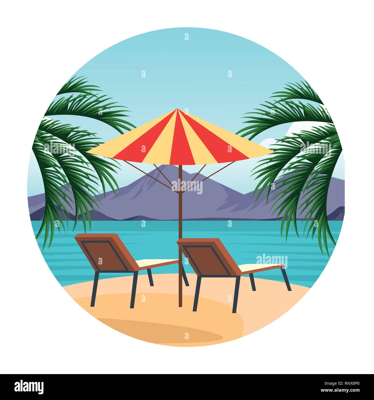 seashore landscape cartoon Stock Vector Image & Art - Alamy