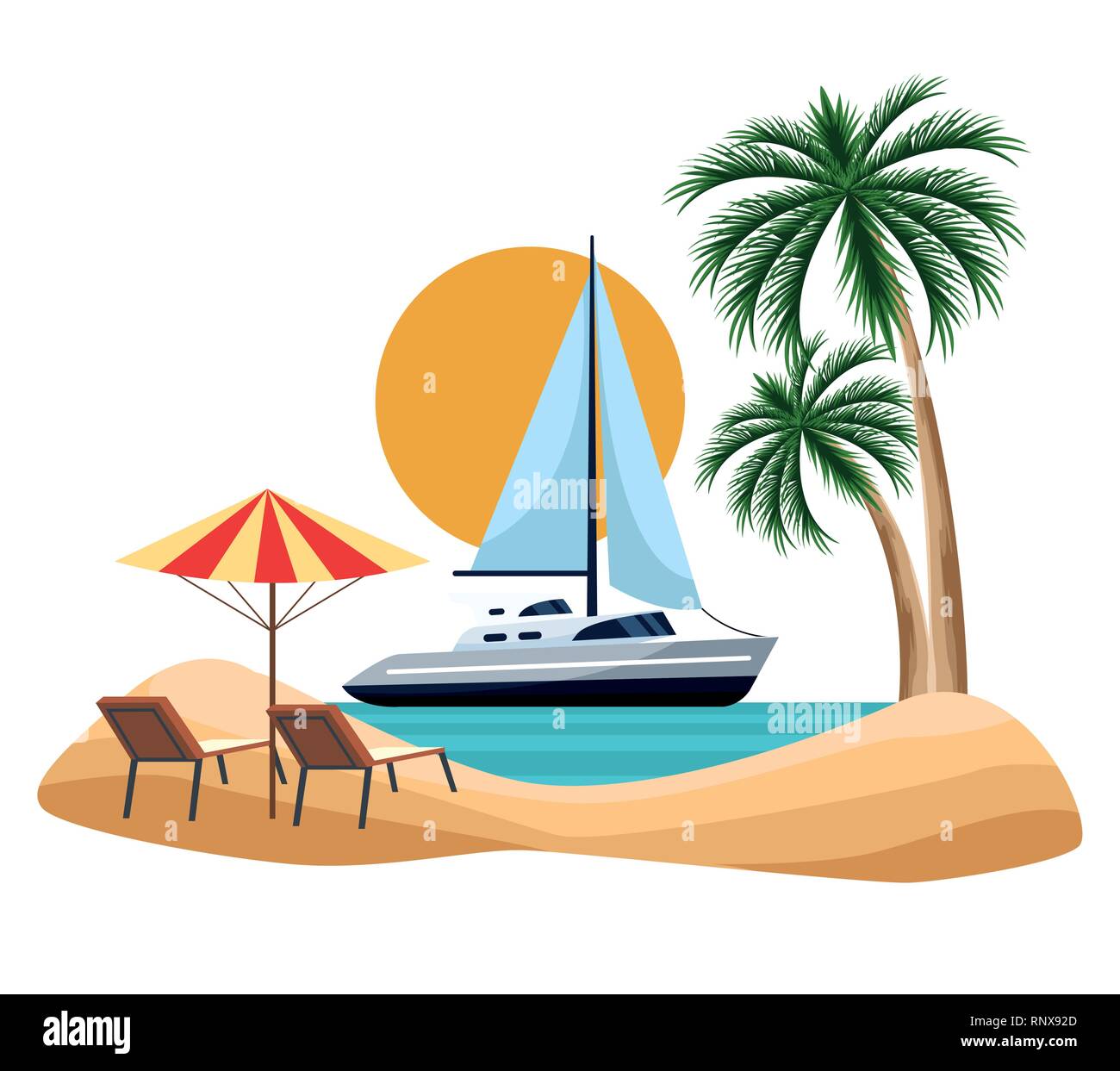 seashore landscape cartoon Stock Vector Image & Art - Alamy