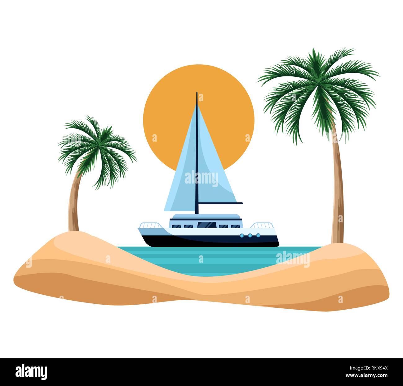seashore landscape cartoon Stock Vector Image & Art - Alamy