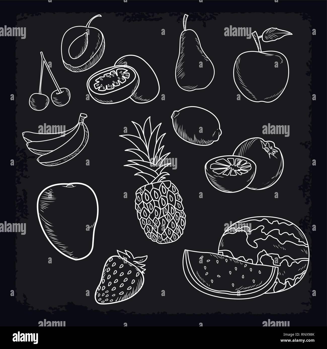 hand drawn fruits Stock Vector Image & Art - Alamy