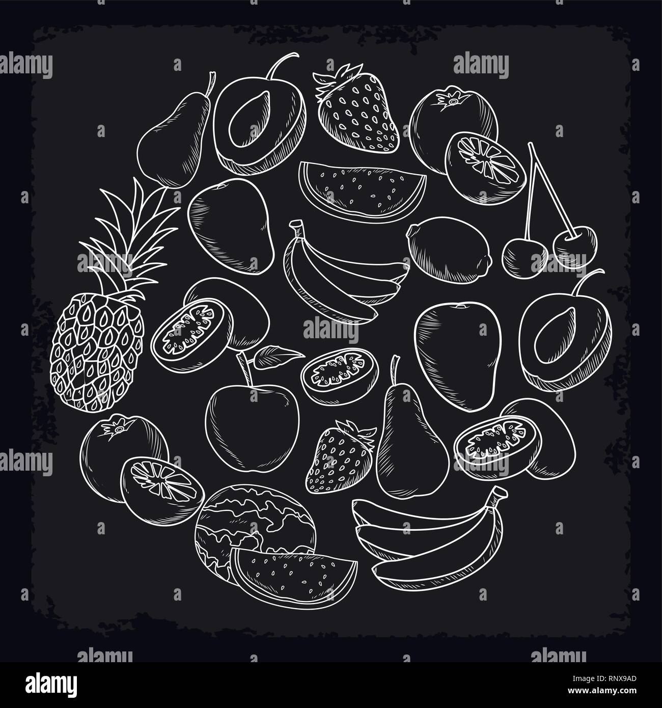 hand drawn fruits Stock Vector Image & Art - Alamy