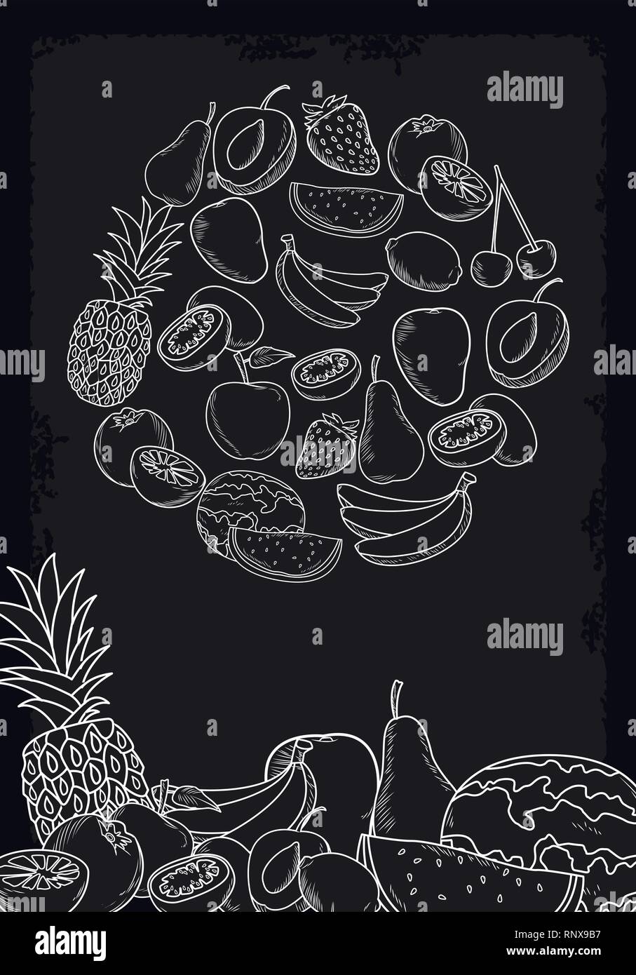 hand drawn fruits Stock Vector Image & Art - Alamy