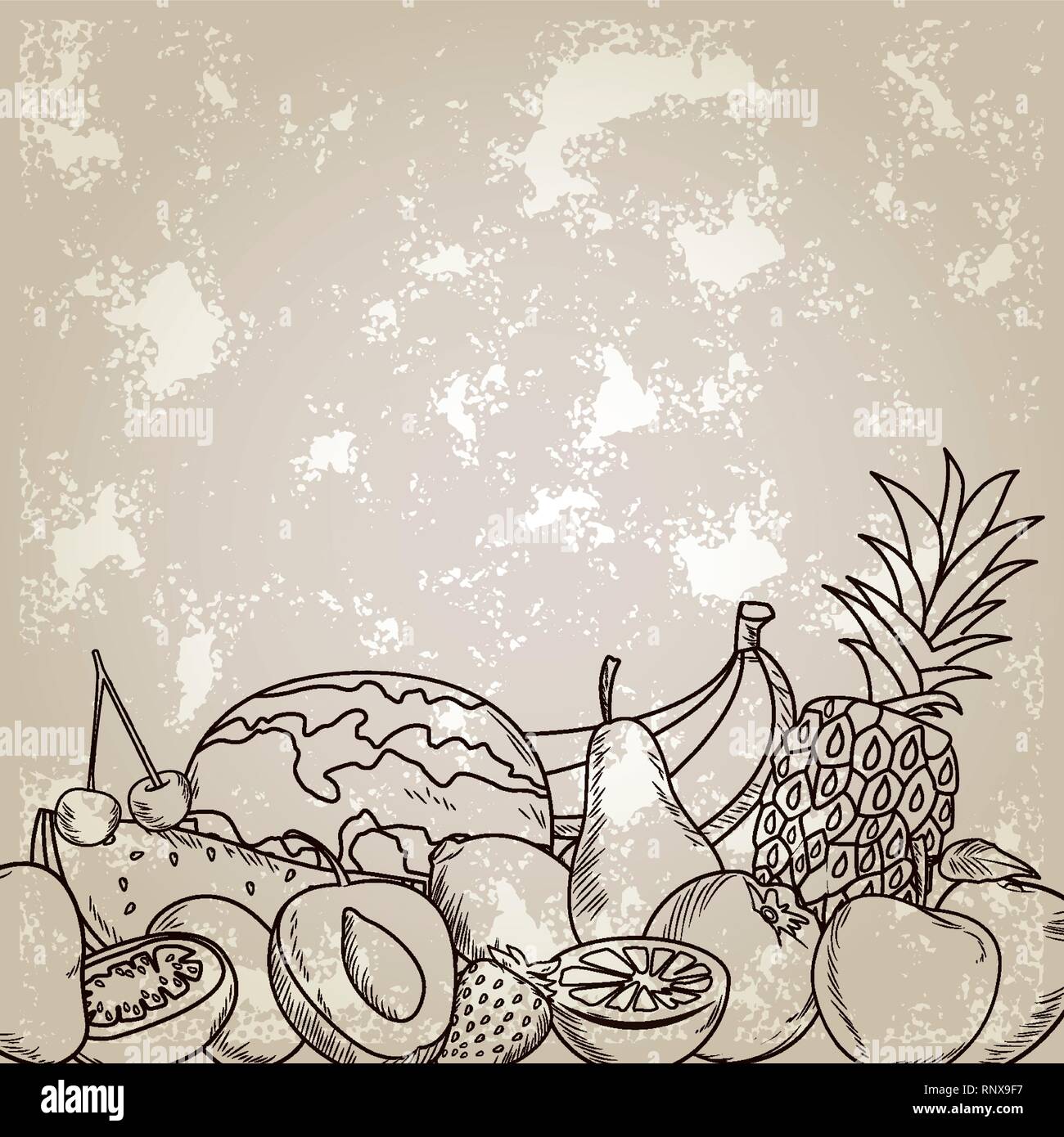 hand drawn fruits Stock Vector Image & Art - Alamy