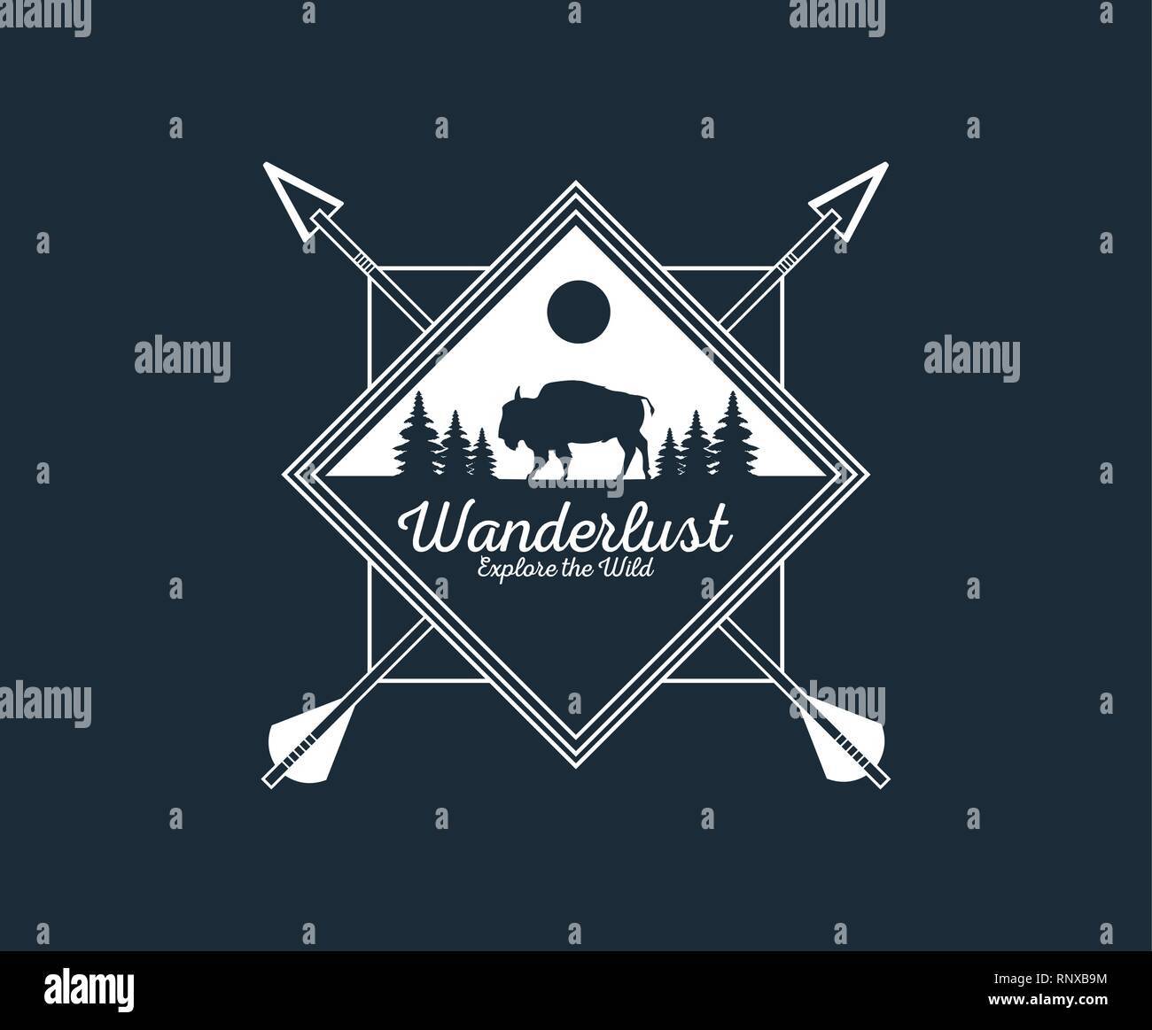 wanderlust adventure logo Stock Vector Image & Art - Alamy
