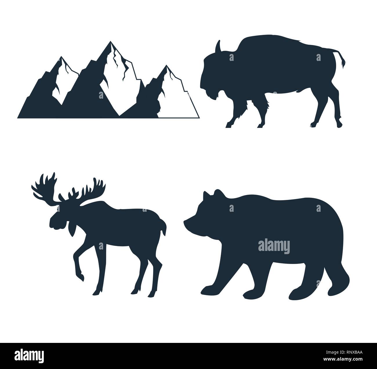 wildlife adventure set Stock Vector Image & Art - Alamy