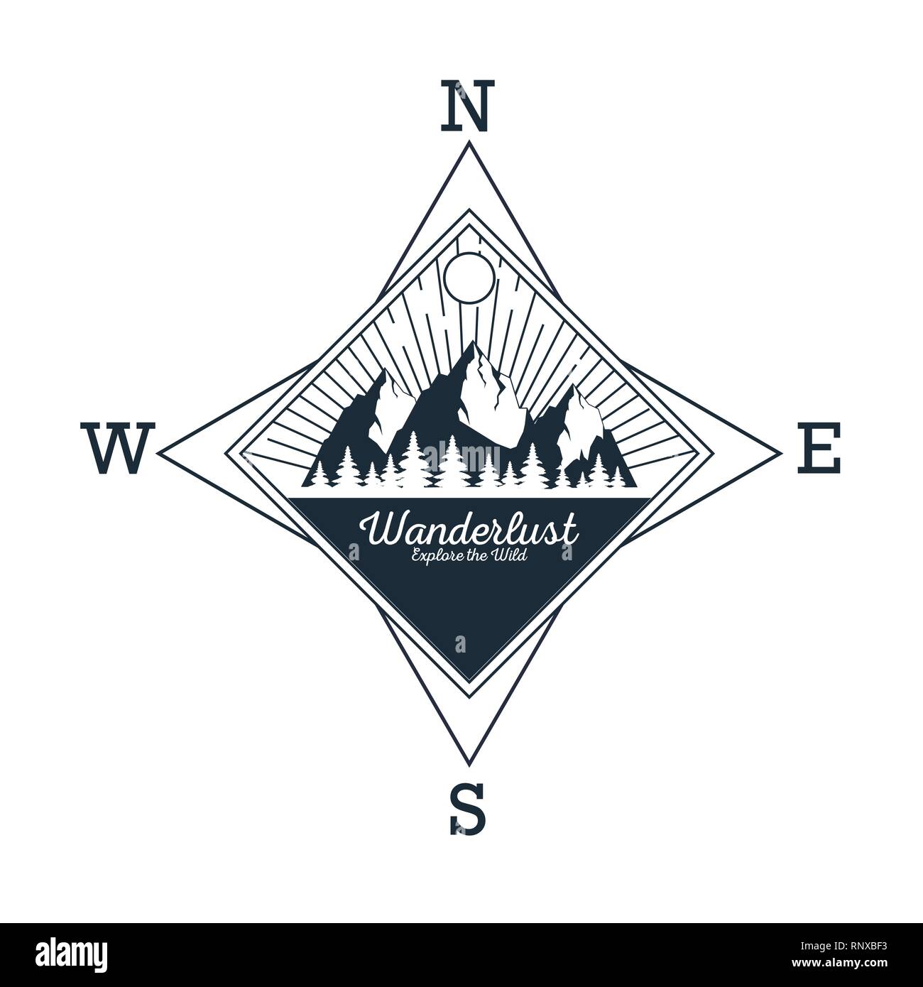 wanderlust adventure logo Stock Vector Image & Art - Alamy