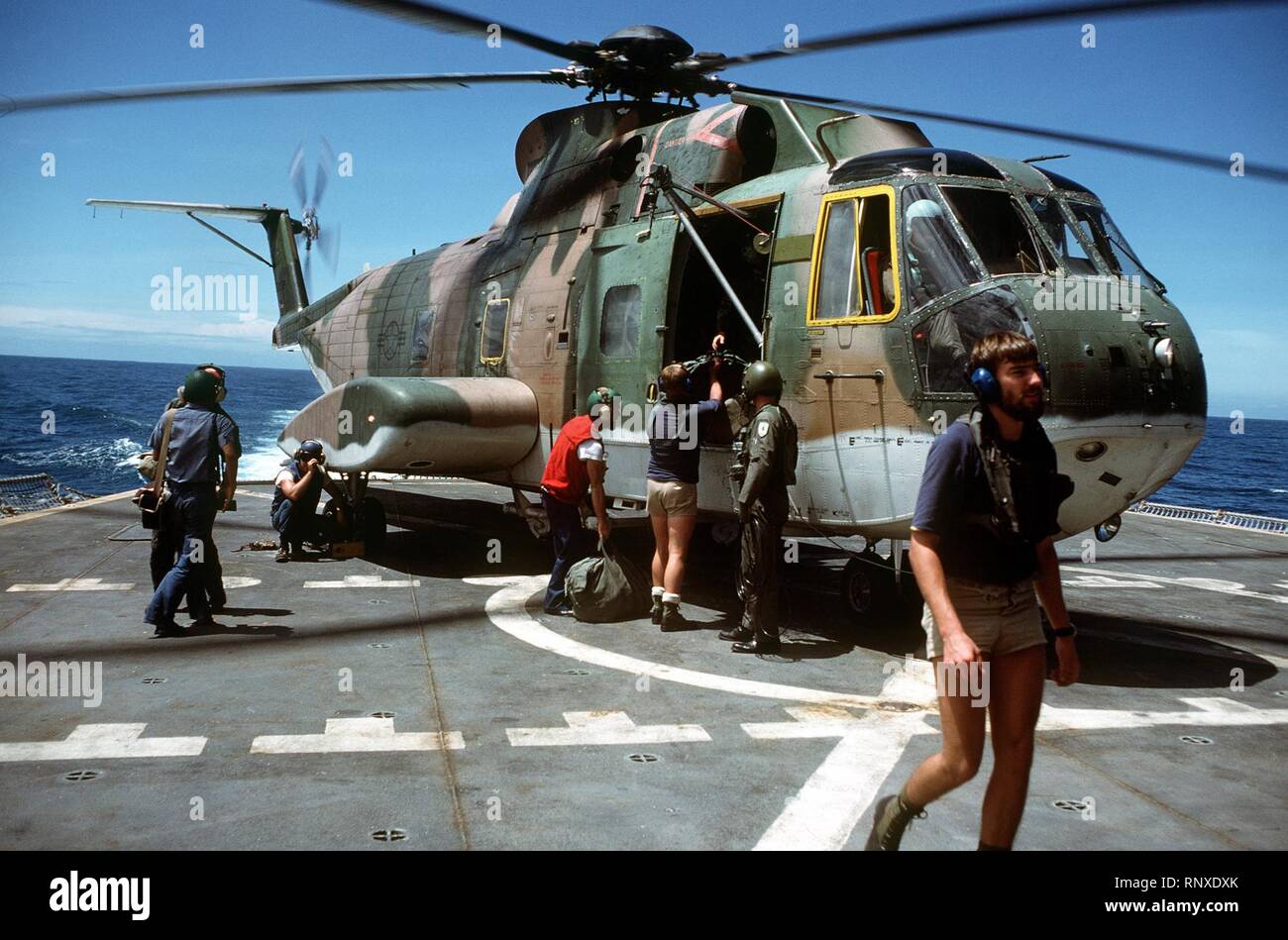CH-3E on the flight deck of USS Mount Hood (AE-29) 1981 Stock Photo - Alamy