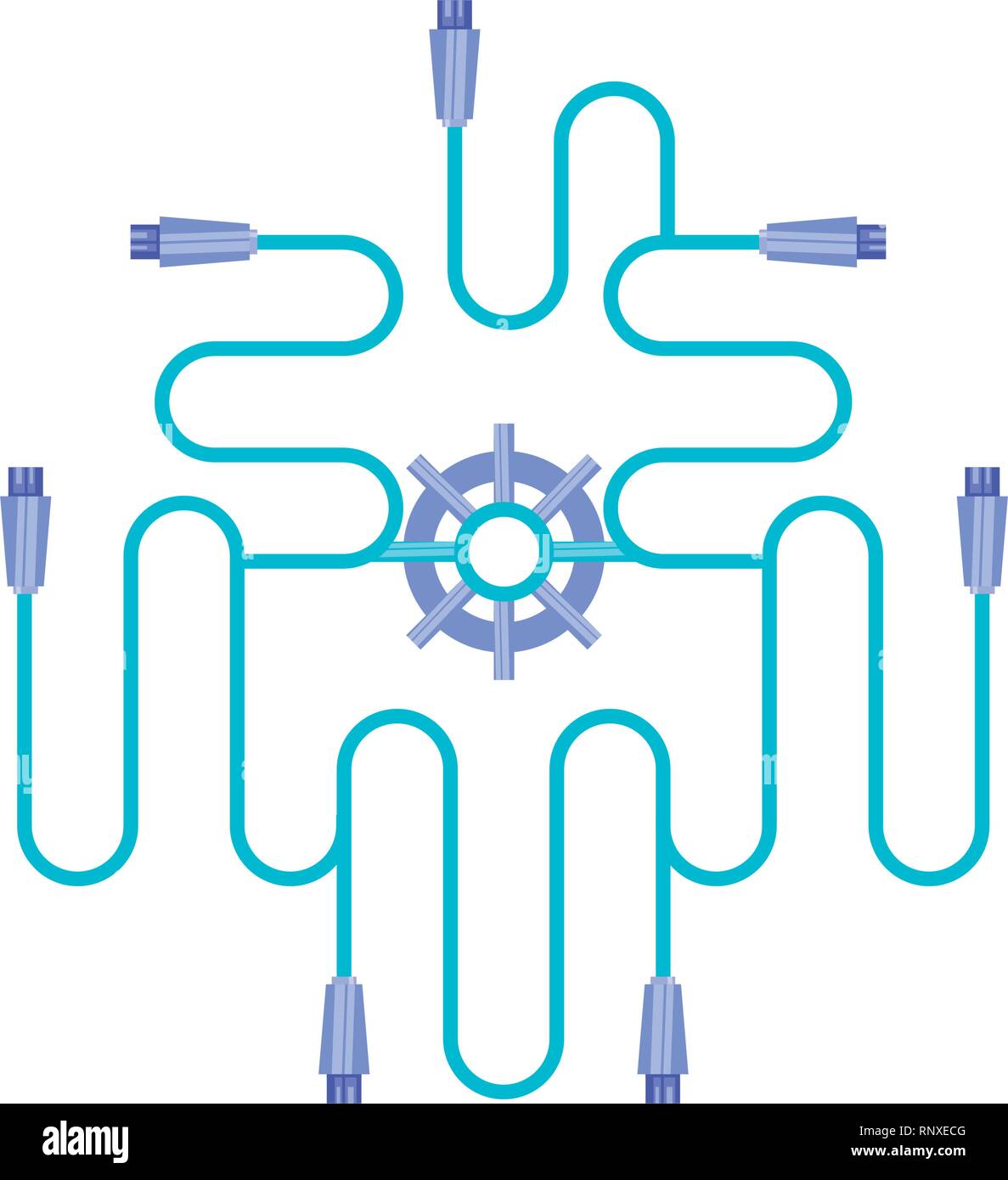 gear with wire power connectors vector illustration design Stock Vector ...