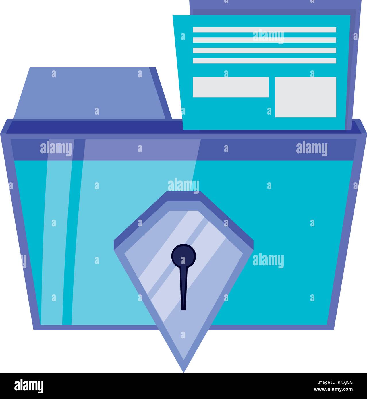 file folder with security shield vector illustration design Stock ...