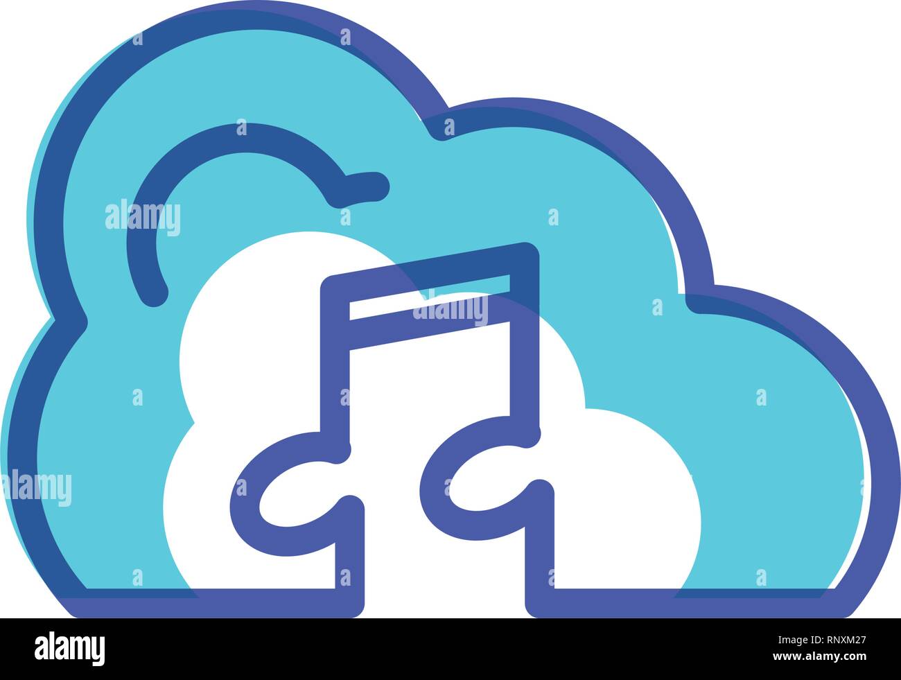 cloud computing with note music vector illustration design Stock Vector ...