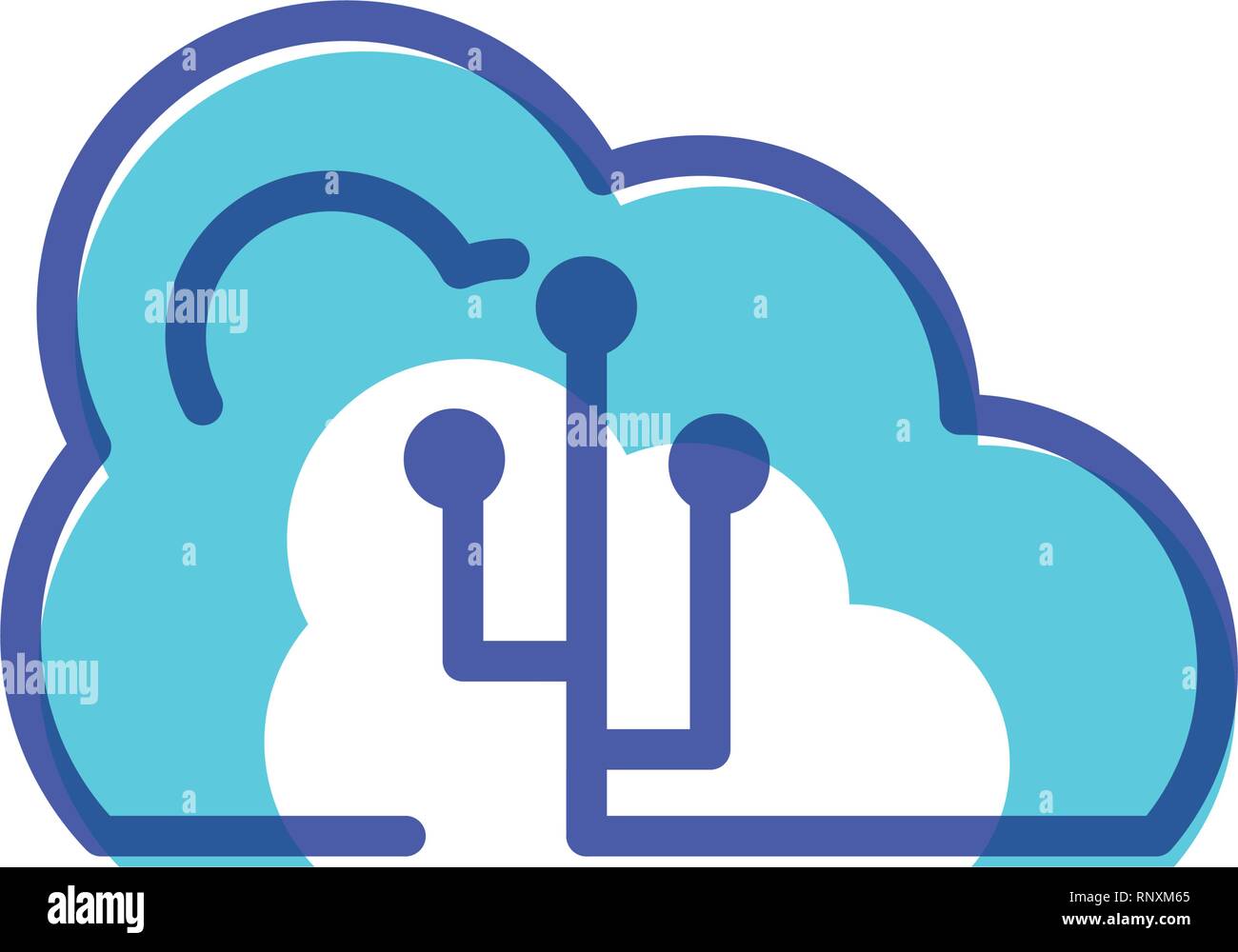 cloud computing with usb symbol vector illustration design Stock Vector ...