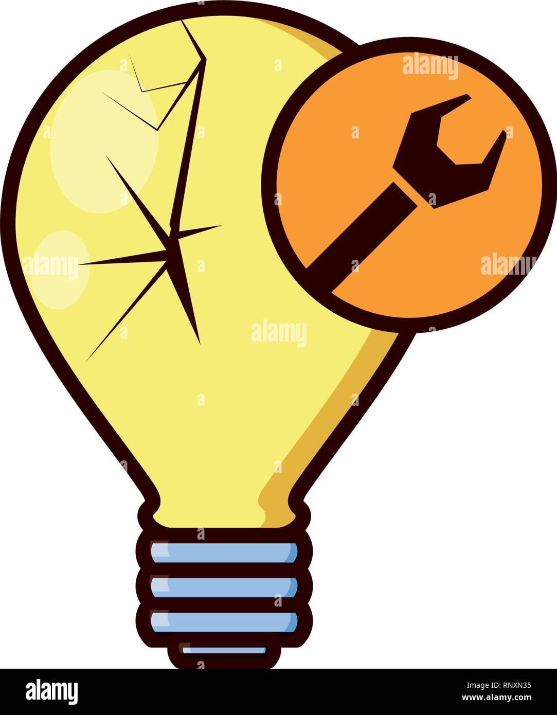 Incandescent light broken bulb Stock Vector Images - Alamy