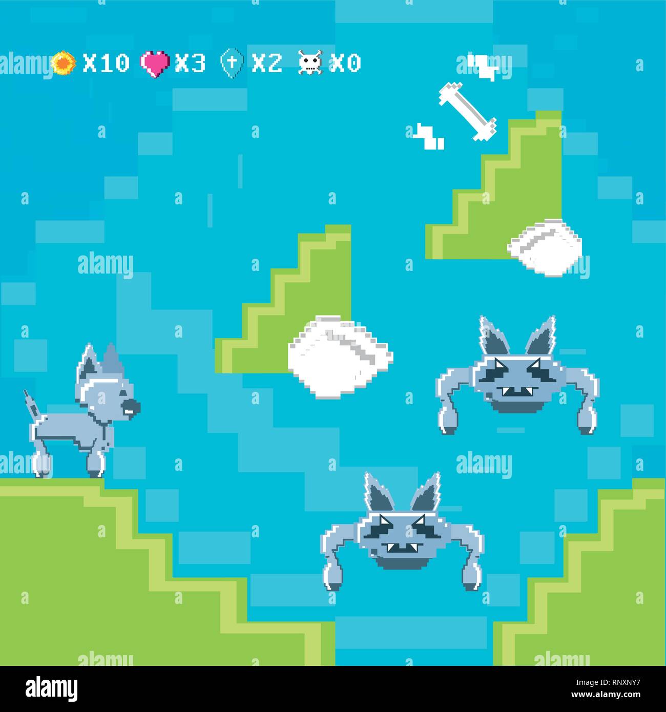 classic video game scene vector illustration design Stock Vector Image ...